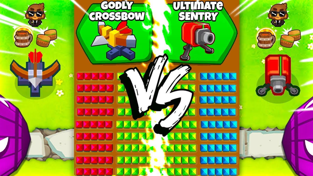 Shooty Turret Tower vs Sentry Tower in Modded BTD 6! (Upgradeable Tiers ...
