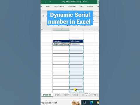 Dynamic Serial number in Excel @sequence1 #excelformula #excel #exceltips #tips @letsstudyexam16 ...
