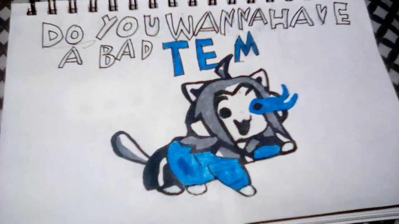 How to draw temmie - YouTube