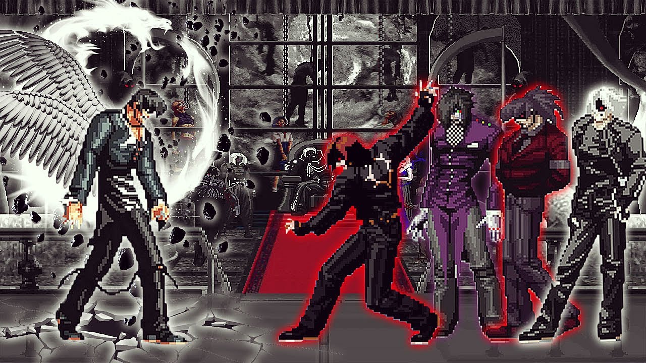 [KOF Mugen] Boss Orochi Iori AR Vs Ultimate Element Team - YouTube