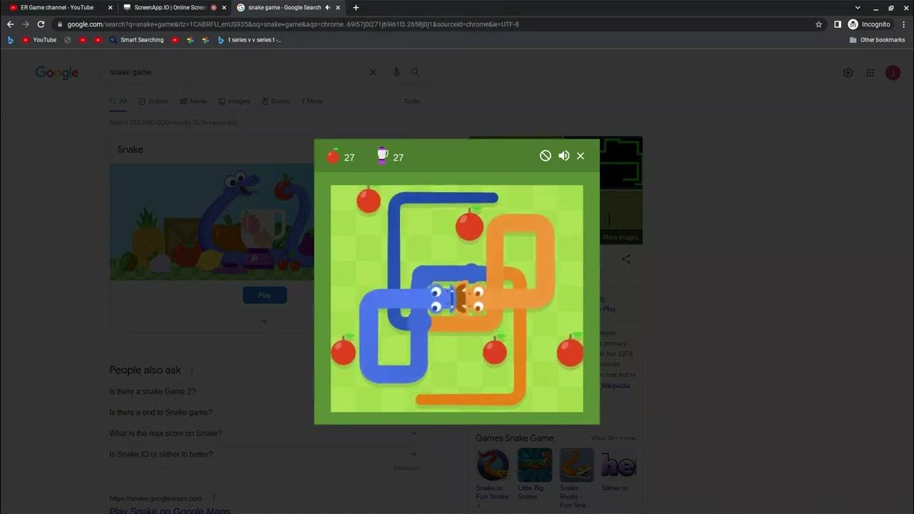 Snake Game score - YouTube