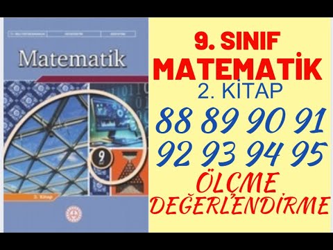 9. Sınıf MEB Matematik Kitabı Sayfa 88 89 90 91 92 93 94 95 ÖLÇME VE DEĞERLENDİRME // 2. KİTAP