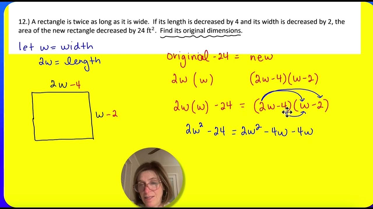 Coach Fred's Alg 1 ~ Word problems involving area and multiplying ...