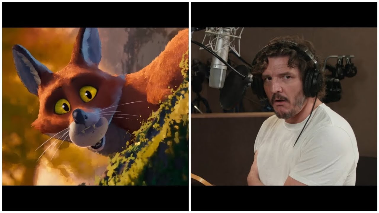 Voice Actors going Wild in The Wild Robot - Pedro Pascal as Fink - YouTube