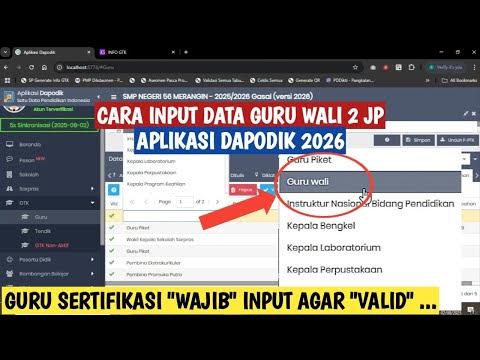 CARA INPUT DATA GURU WALI DI APLIKASI DAPODIK 2026 - YouTube