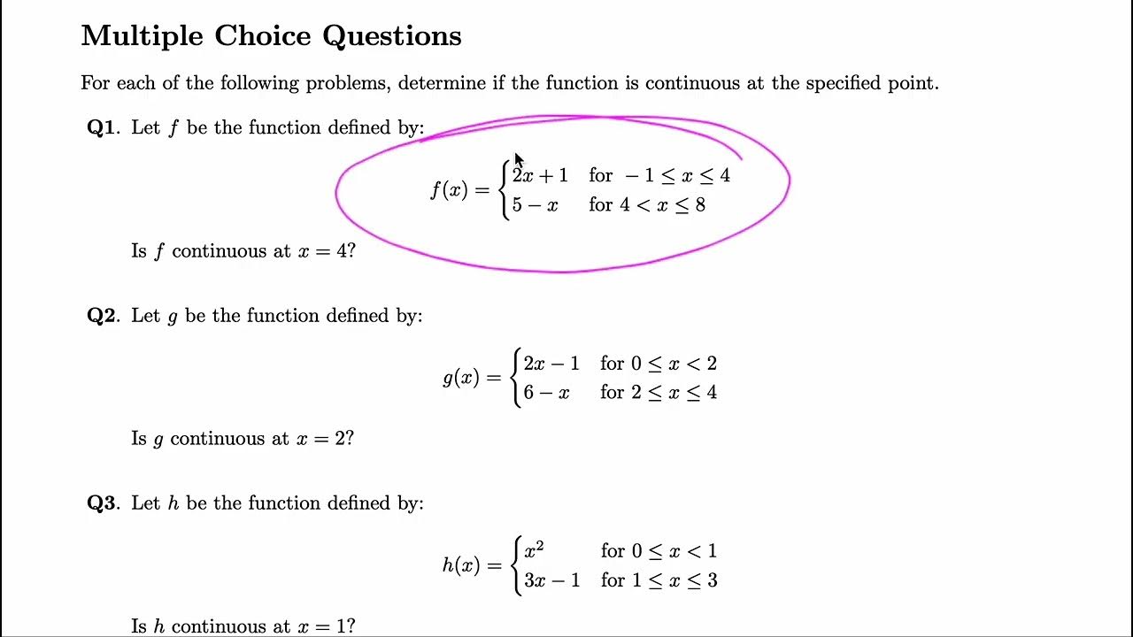 Continuity of Piecewise Functions | Lesson & Practice Problems - YouTube