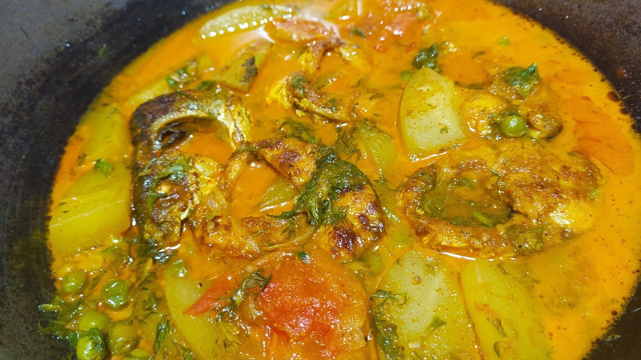 mirika fish jhol with veggies recipe... - YouTube