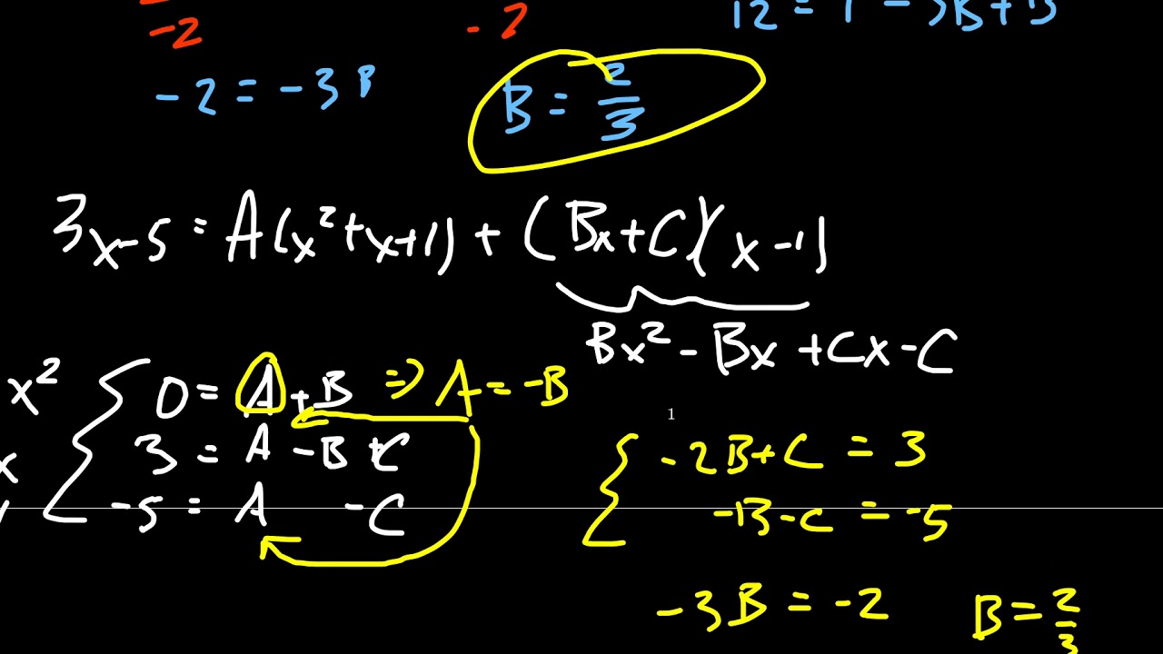 Partial Fraction Decomposition - Irreducible Quadratic Factor - YouTube