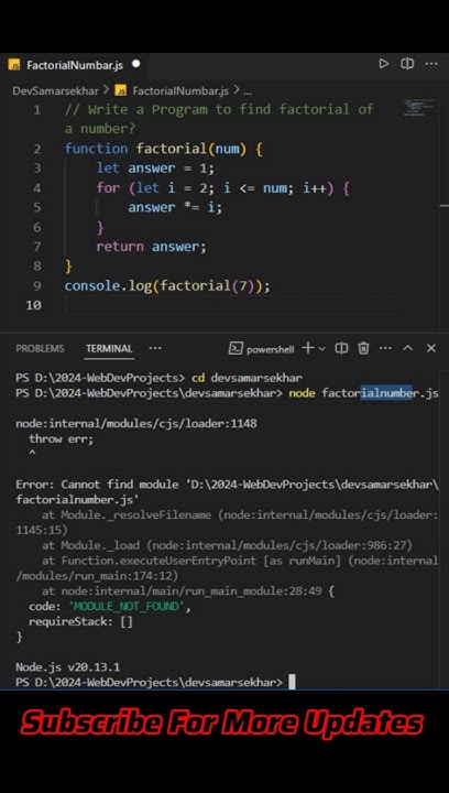 How to Find Factorial Numbers in JavaScript #javascript #js #script # ...