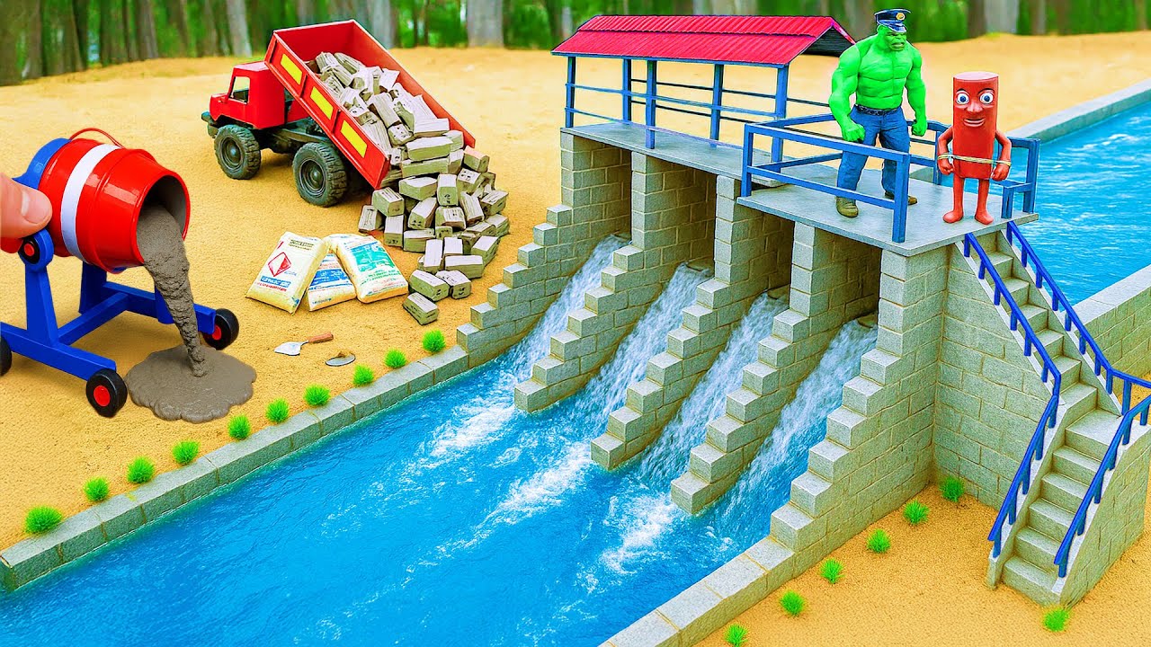 DIY Construction Science Project - Making Mini 4 Compartment Dam With ...