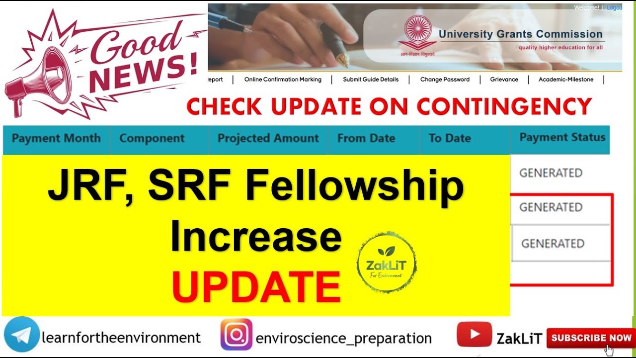 🔴JRF & SRF Fellowship Increase UPDATE_GOOD NEWS ! - YouTube