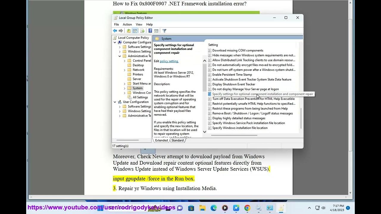 Fix 0x800F0907 .NET Framework installation error - YouTube