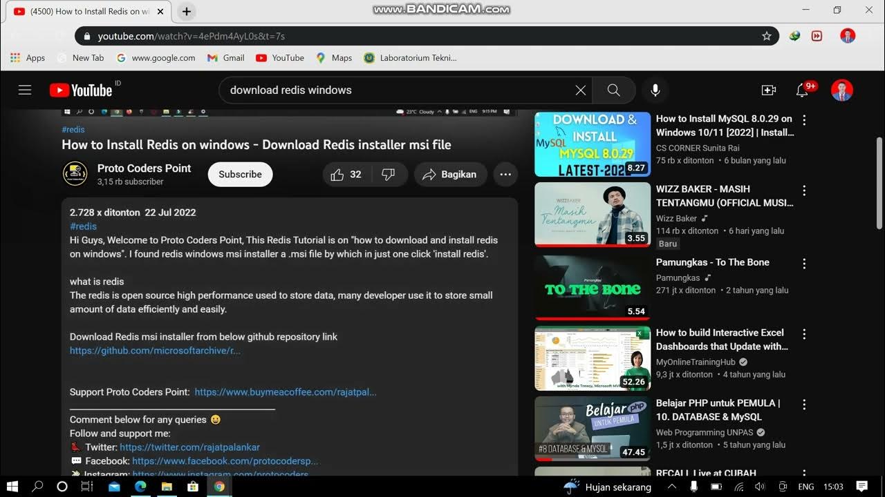 instalasi aplikasi redis - YouTube