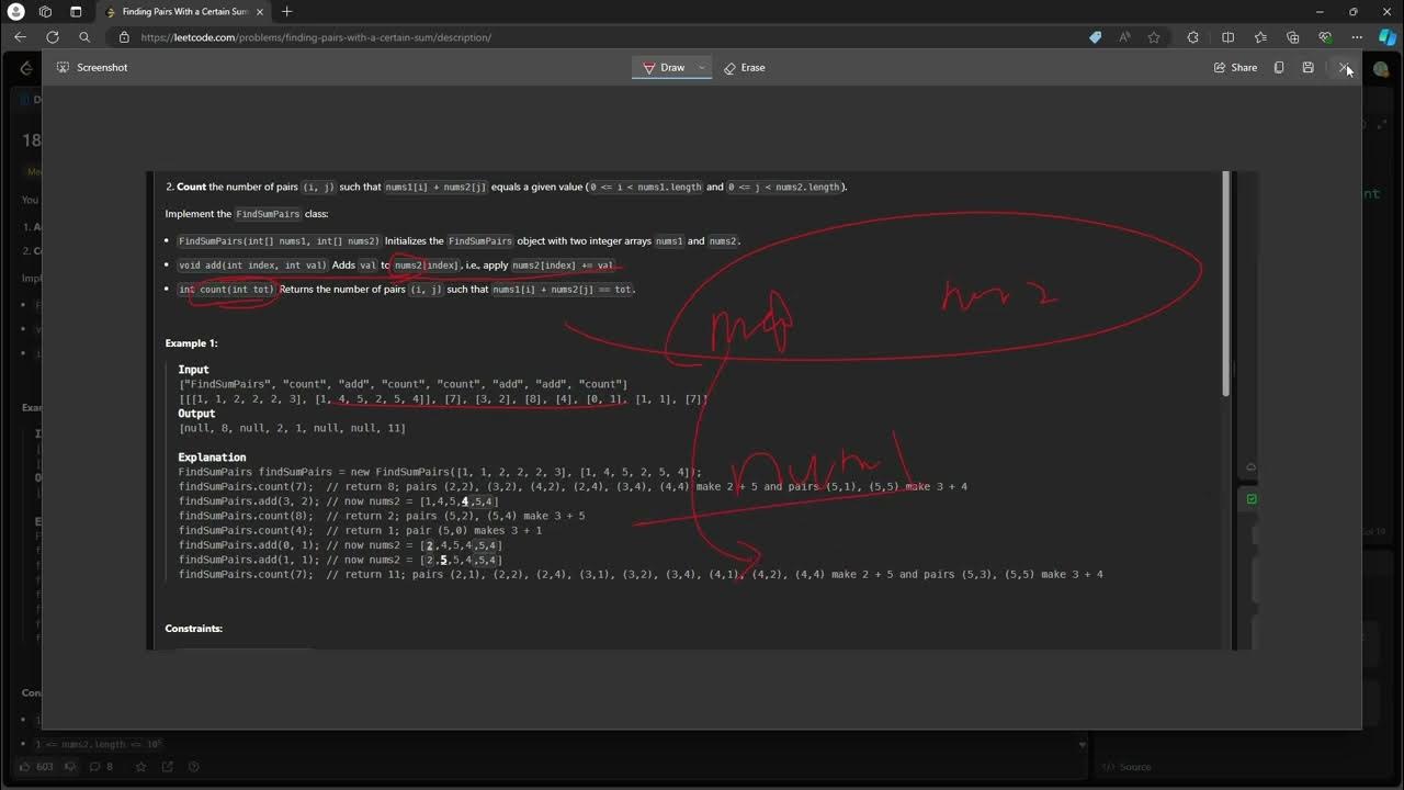 #LeetCode 1865 | Finding Pairs With a Certain Sum #Java - YouTube
