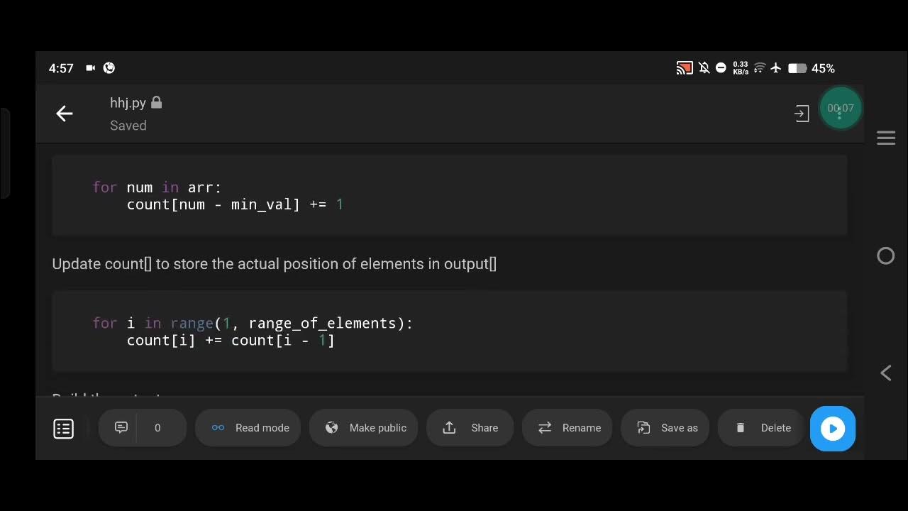 Python Program for Counting Sort Algorithm - Efficient Sorting for Integers - YouTube