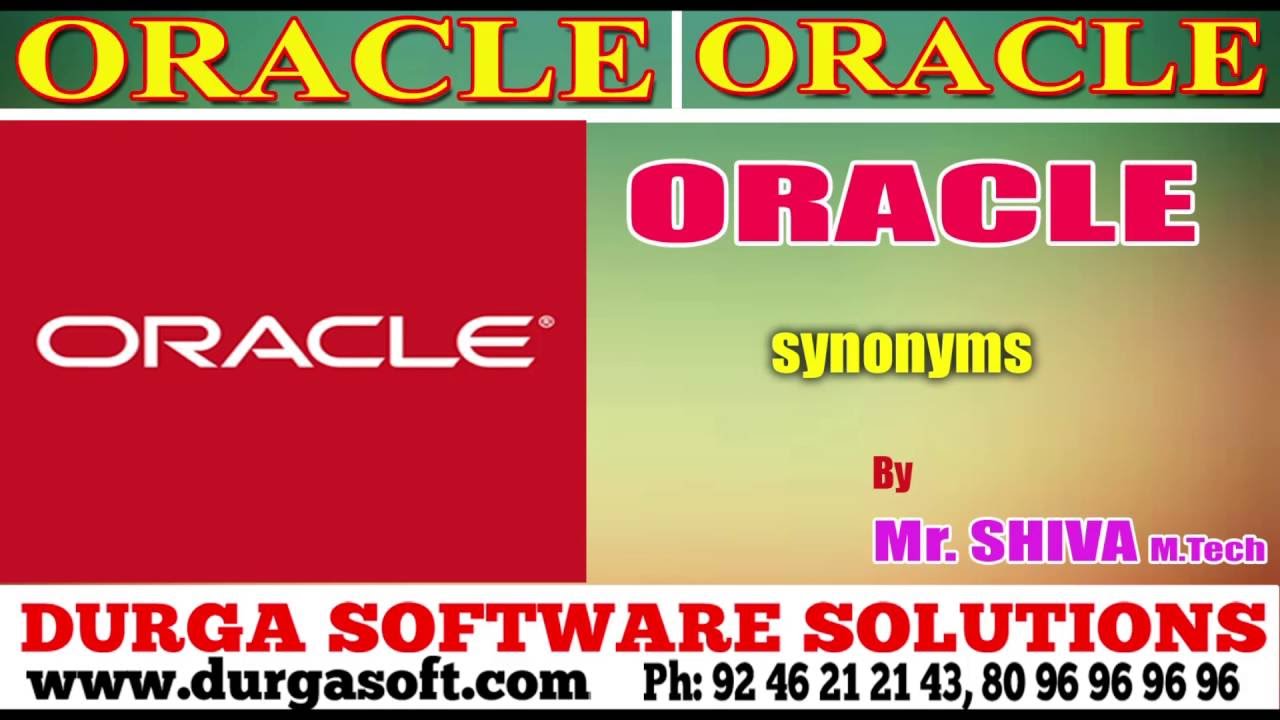 Oracle Synonyms By Siva YouTube oracle-synonyms-by-siva-youtube