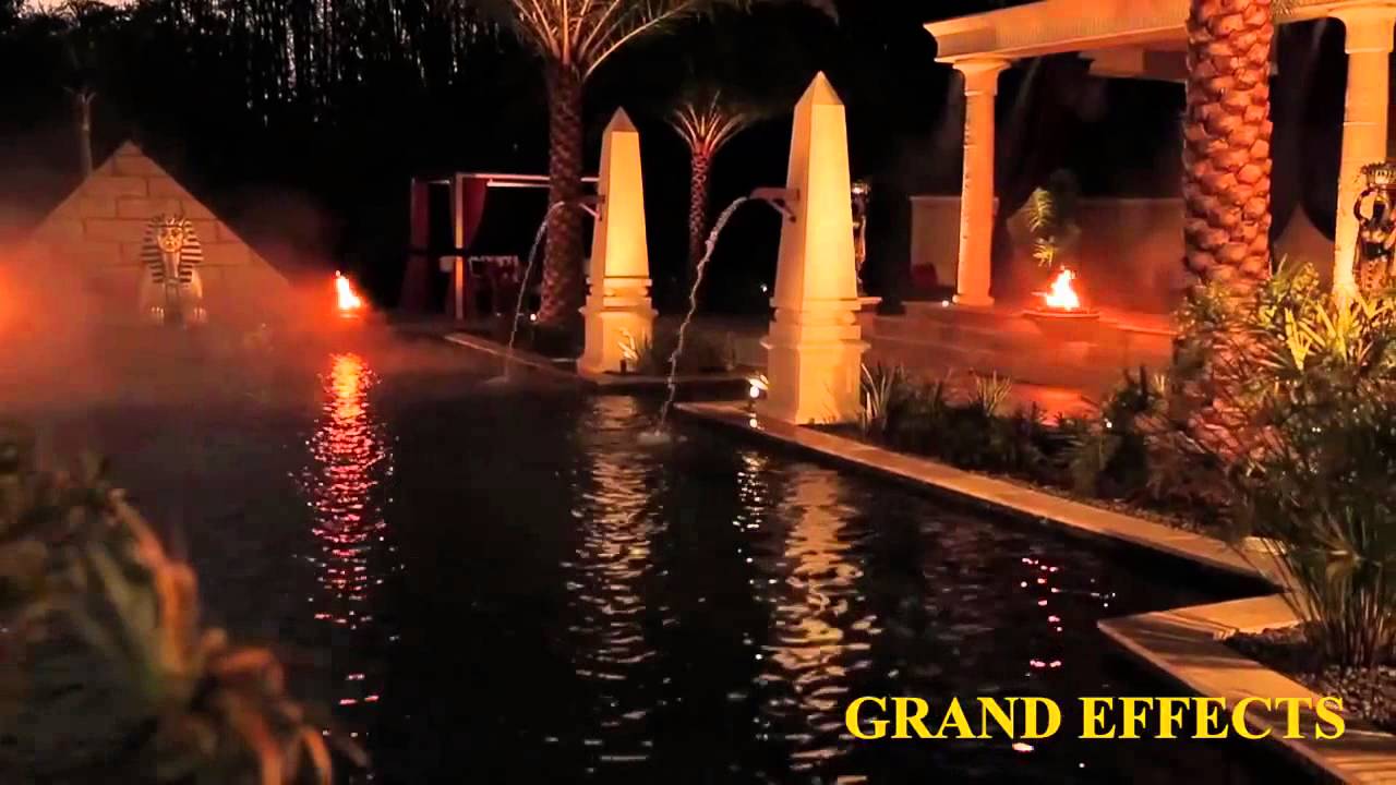 Egyptian Themed Pool - Fire and Water Features by Grand Effects - YouTube