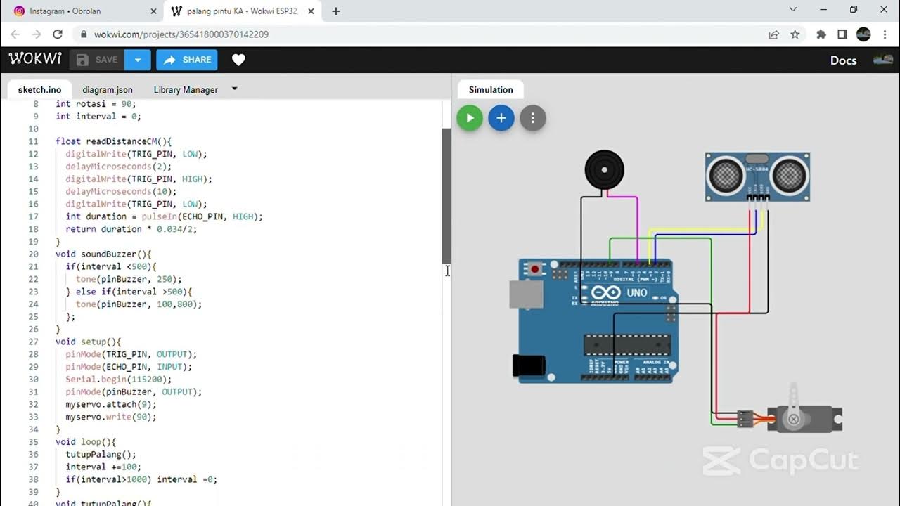 Simulasi Palang Kereta Api dengan Menggunakan Wokwi - YouTube
