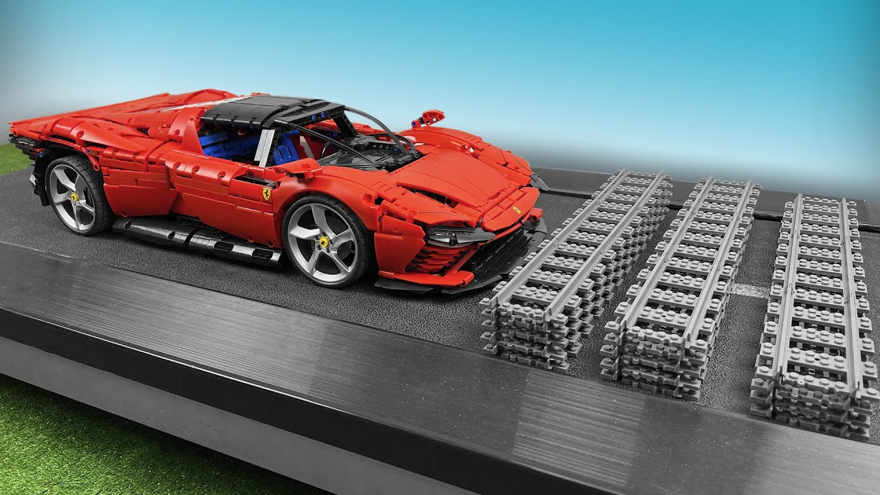 Ferrari Daytona SP3 VS Rails. Lego Technic CRASH Test - YouTube