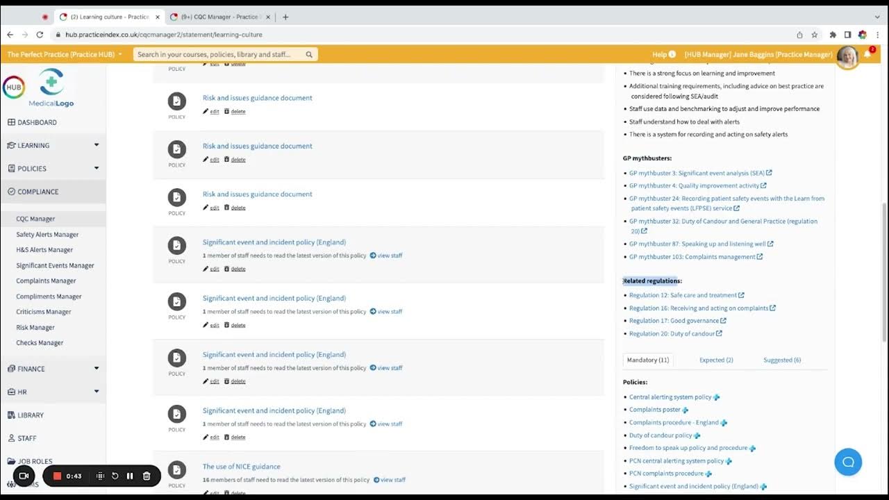 CQC Manager in the Practice Index HUB - YouTube