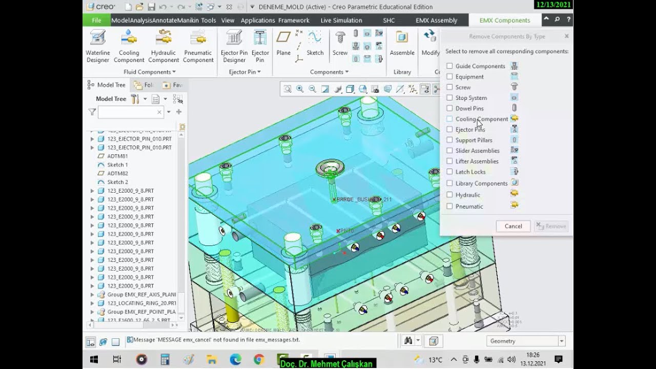 CREO EMX (EXPERT MOLDBASE DESIGN) İLE KALIP SET TASARIMI - YouTube