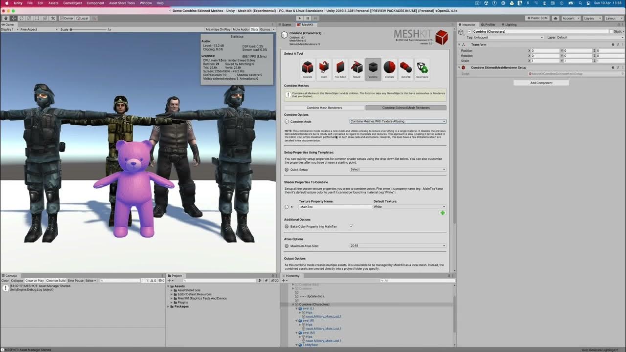 MeshKit v3.0 - Combining & Atlasing Skinned Mesh Renderers - YouTube