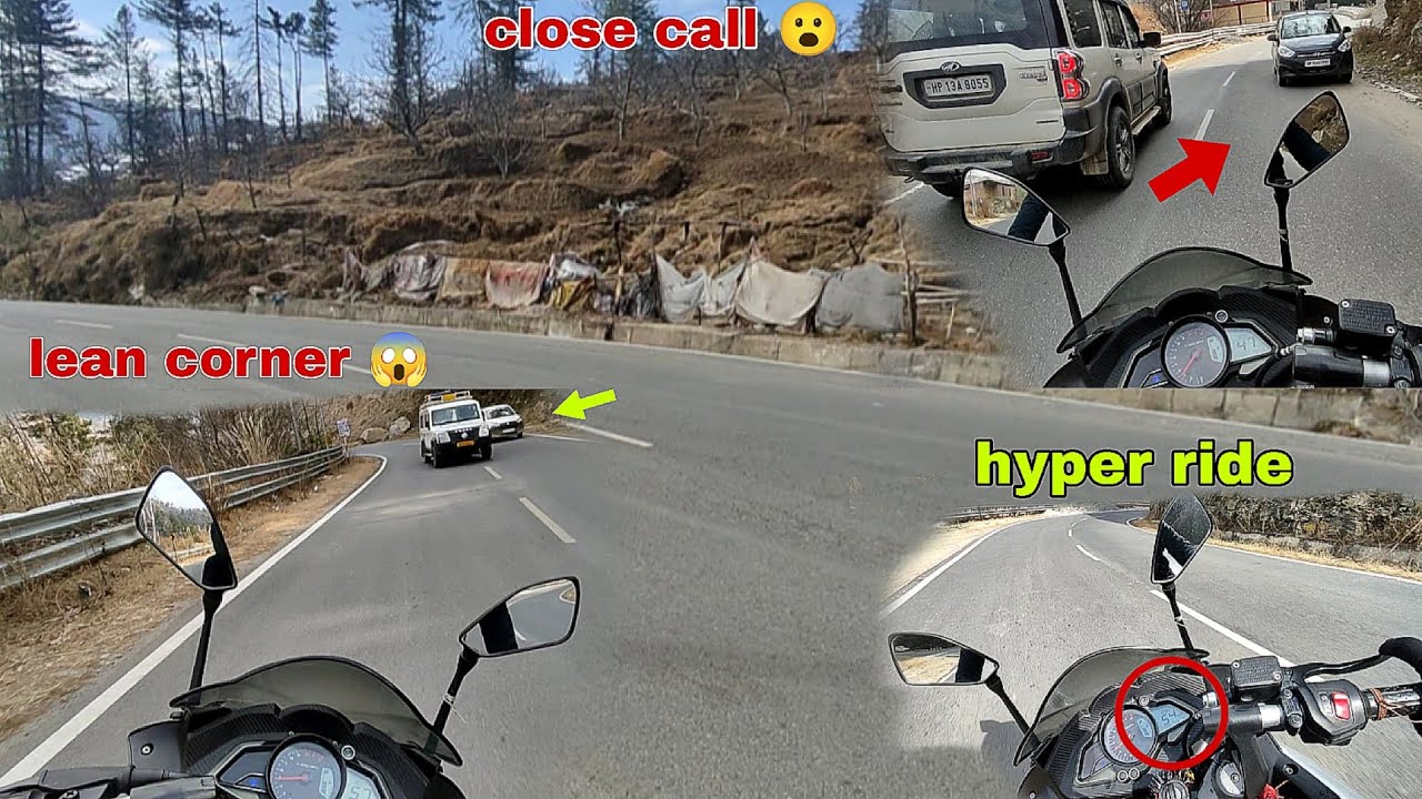 morning ride with bajaj pulsar RS200||fully lean corner😲 close call ...