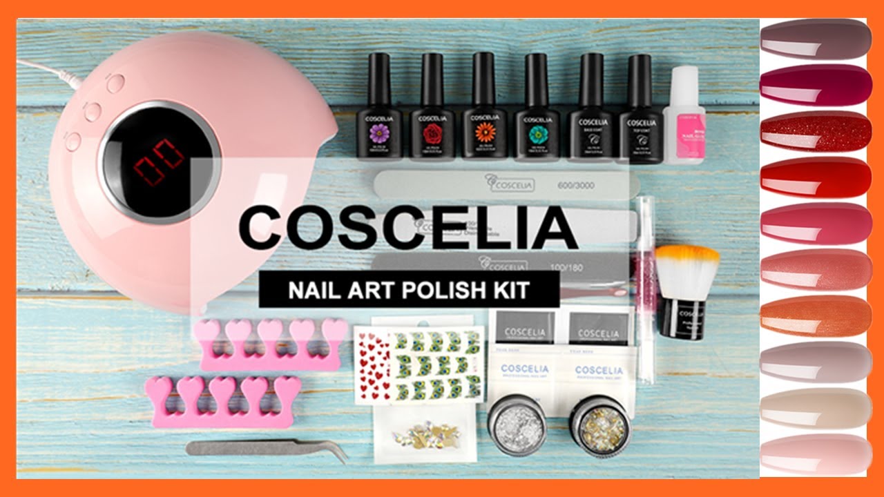 COSCELIA Gel Polish - With Nail Lamp and Top Base Coat - For Starter ...