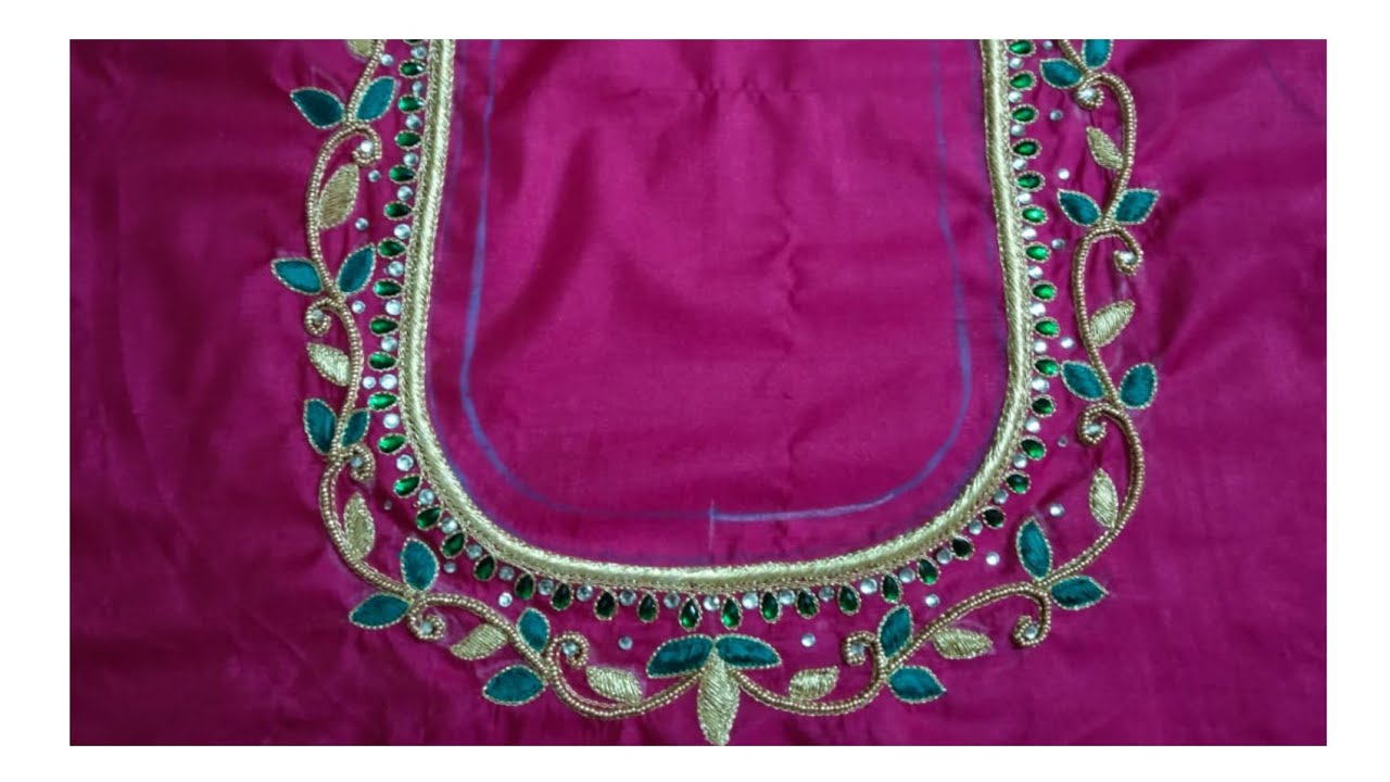 beautiful Aariwork design using normal needle//simple Thread work ...