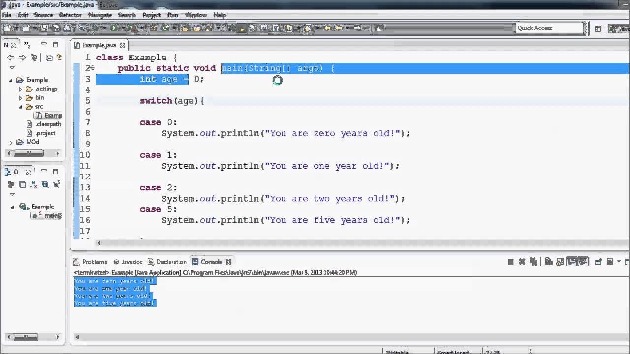Java Tutorial - 13 - Switch (case) Statement - YouTube