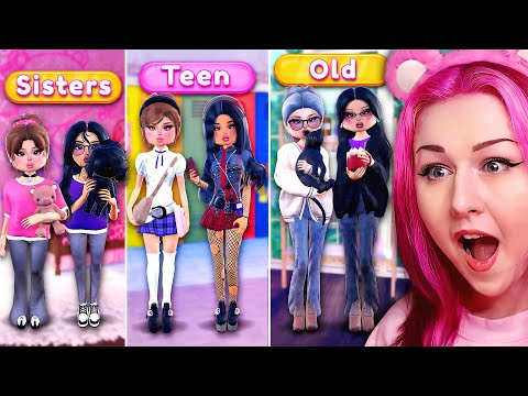 Dress To Impress BUT Lana & Lina GROW UP As SISTERS For EVERY ROUND! | ROBLOX