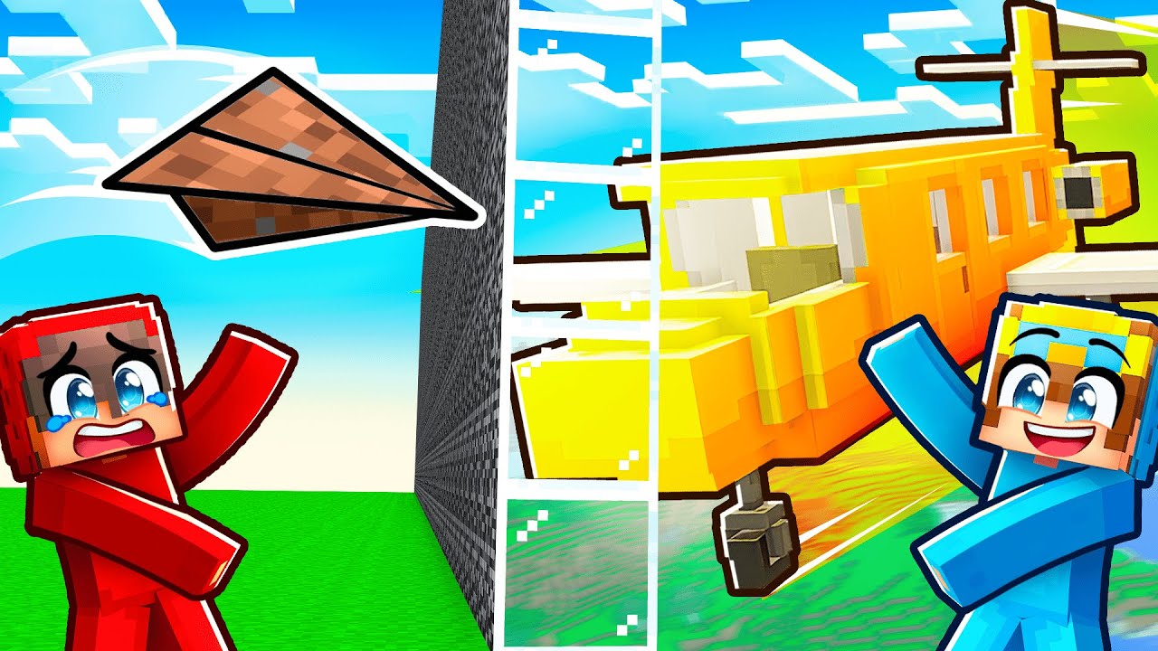 Nico vs Cash PLANE House Battle in Minecraft! - YouTube