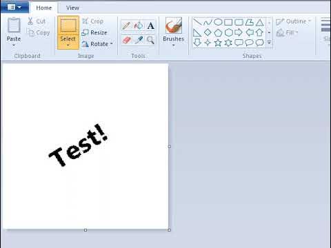 how to rotate text in ms paint - YouTube