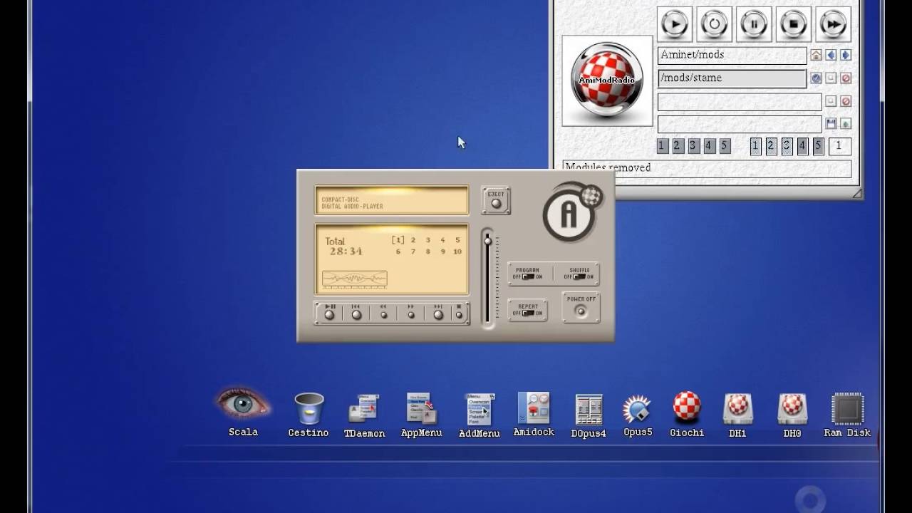 AMiGA AfA OS Player Mod, Mp3, Midi e CDR-Audio - YouTube