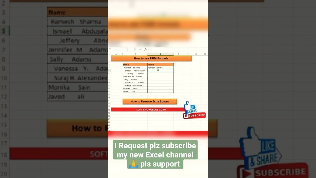 How To Use Trim Formula In Excel shorts youtubeshorts facts excel How To Use Trim Formula In Excel shorts youtubeshorts facts excel