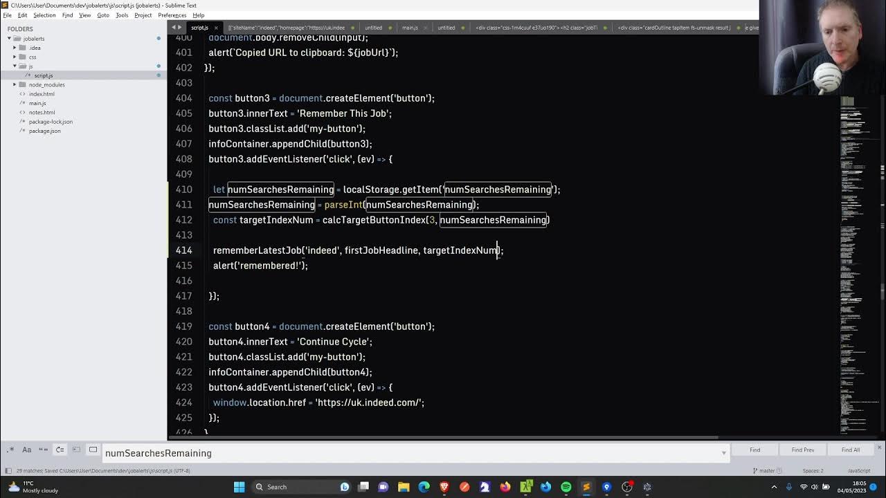 Living Coding Ahoy! Finishing The Job Alerts System - YouTube