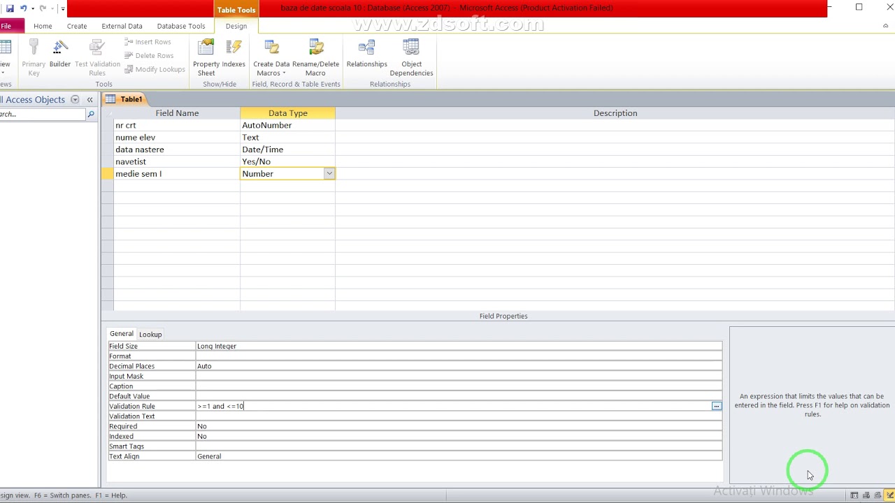tipuri de date Access - YouTube