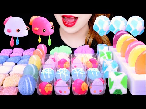 ASMR RAINBOW DESSERT *CANDY BONBON, GUMMY, KOHAKUTO CANDY EATING SOUNDS MUKBANG