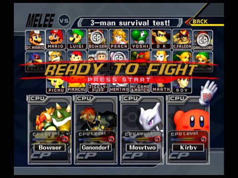 Super Smash Bros. Melee - Battle #38: Bowser vs Ganondorf vs Mewtwo vs ...