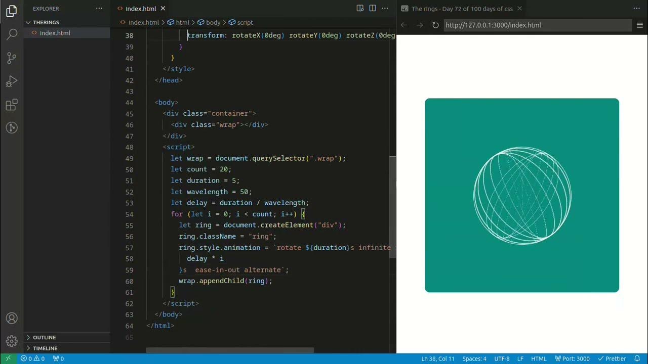72 The Rings of 100 days of css - YouTube