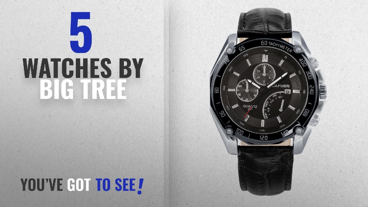 Top 10 Big Tree Watches [2018]: Big Tree Cafuer Chronograph Black Dial ...