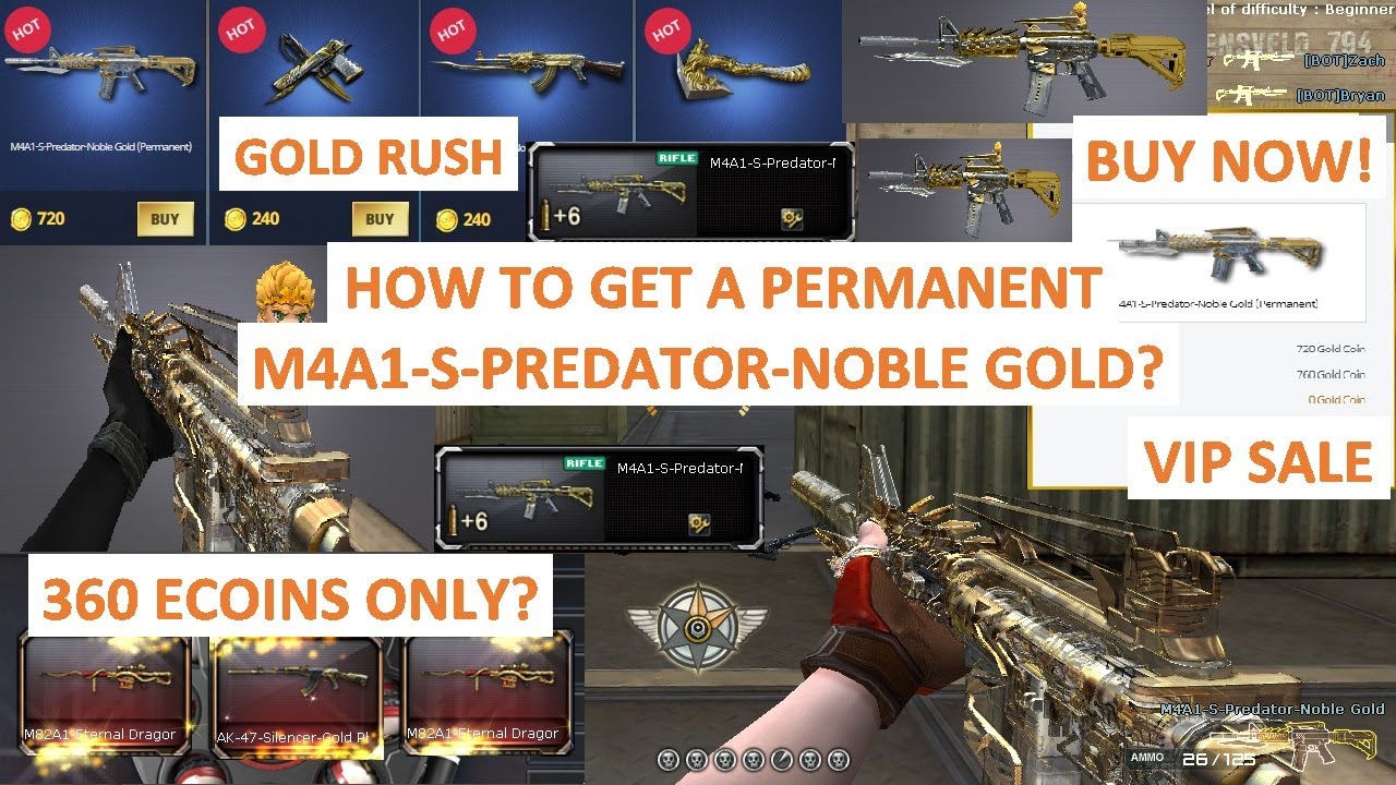 HOW TO GET A PERMANENT M4A1-S-PREDATOR-NOBLE GOLD in CrossFire ...