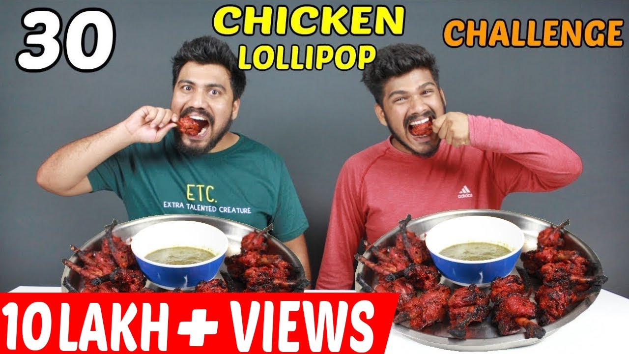 30 CHICKEN LOLLIPOP CHALLENGE | SPICY CHICKEN LOLLIPOP CHALLENGE | Food ...
