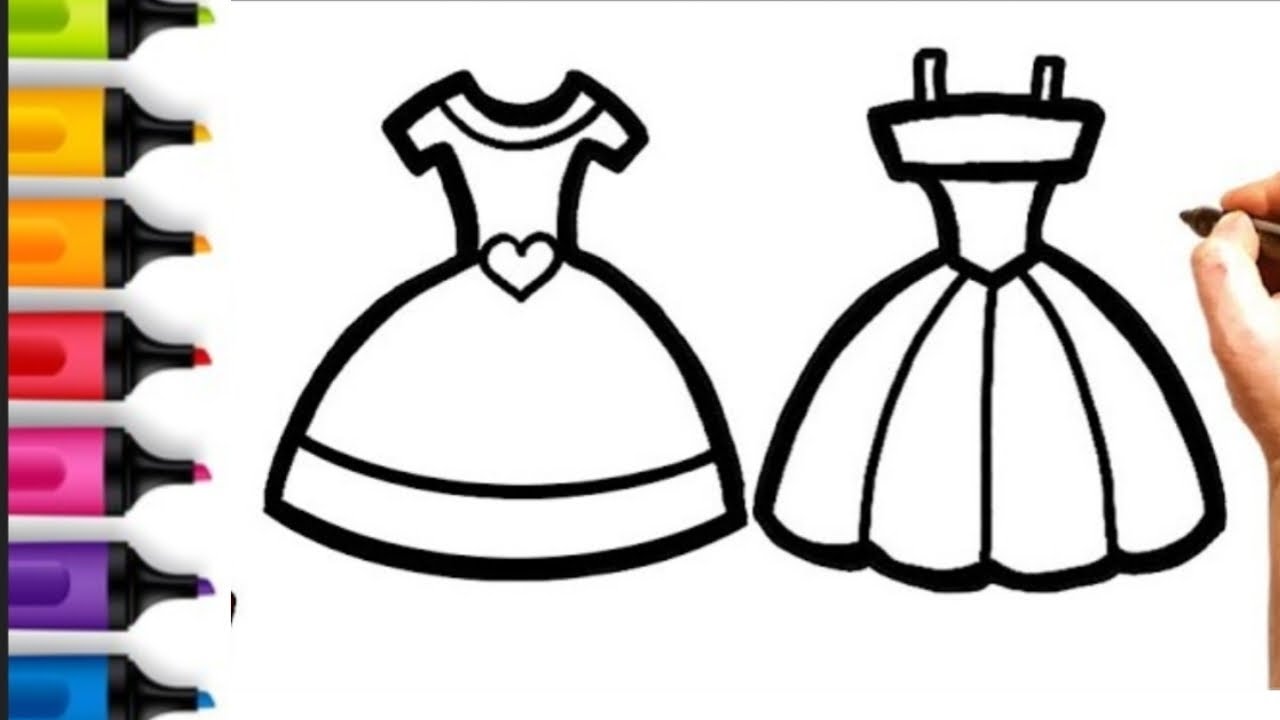 HOW TO DRAW DRESS | CUTE DRESS WITH THE HEART | Easy cute princess draw ...