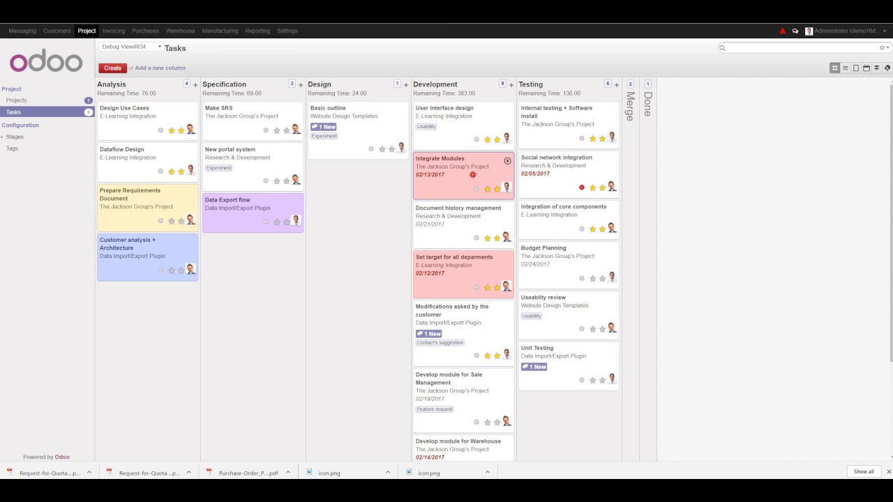 Odoo : Project Task - Kanban Color Deadline - YouTube
