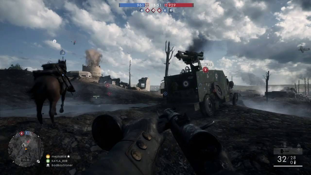 Battlefield 1 War Horse vs Artillery Truck - YouTube
