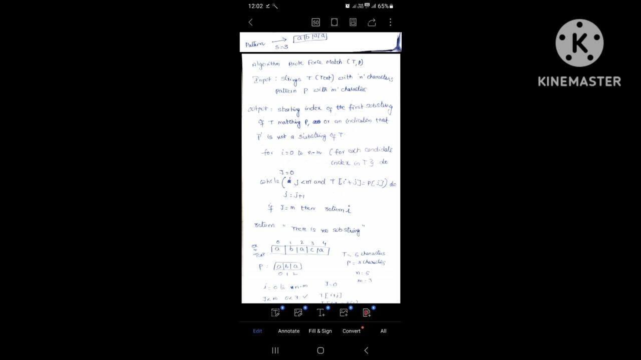 Data Stuctures pattern matching Algorithms BRUTE force algorithm JNTUH R22 - YouTube