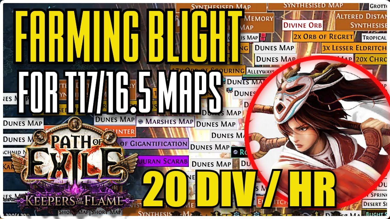 Making 20 Div/hr in Blight farming Maps - Path of Exile 3.27 - YouTube