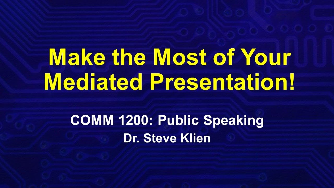 Public Speaking Through Mediated Presentations - YouTube