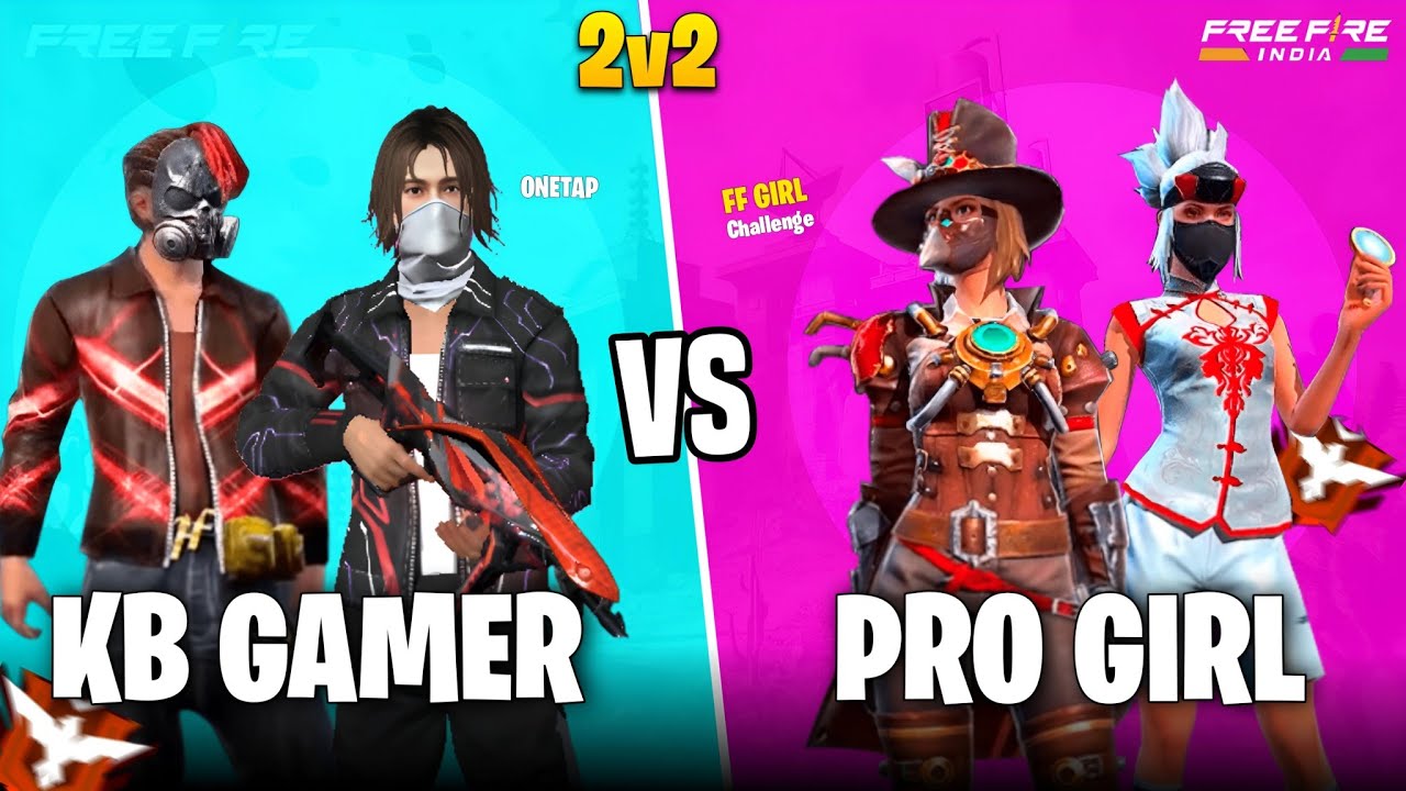 KB GAMER VS PRO GIRL 🔥 | Intense 2v2 OP Gameplay in Free Fire India 🇮🇳 ...